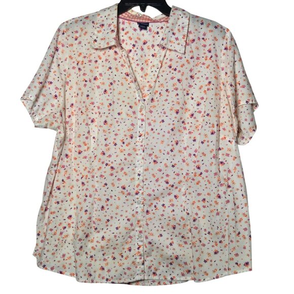 Basic Editions | Tops | Basic Edition Womens Multicolor Floral Short ...